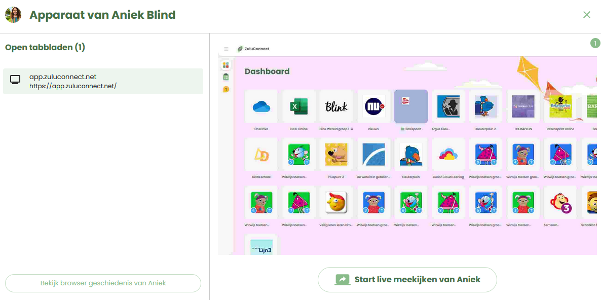 Klassenmonitor: meekijken aanzetten – ZuluConnect.net